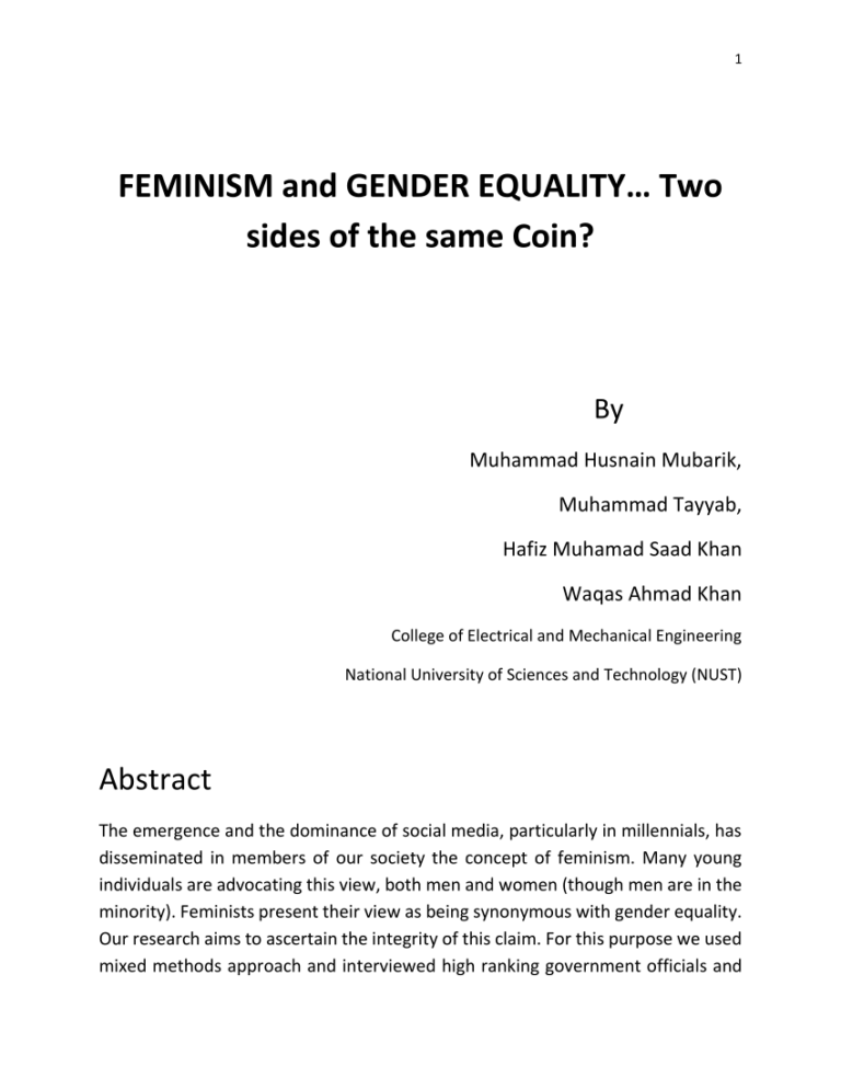 Gender Equality vs. Feminism: Two Sides of the Same Coin?